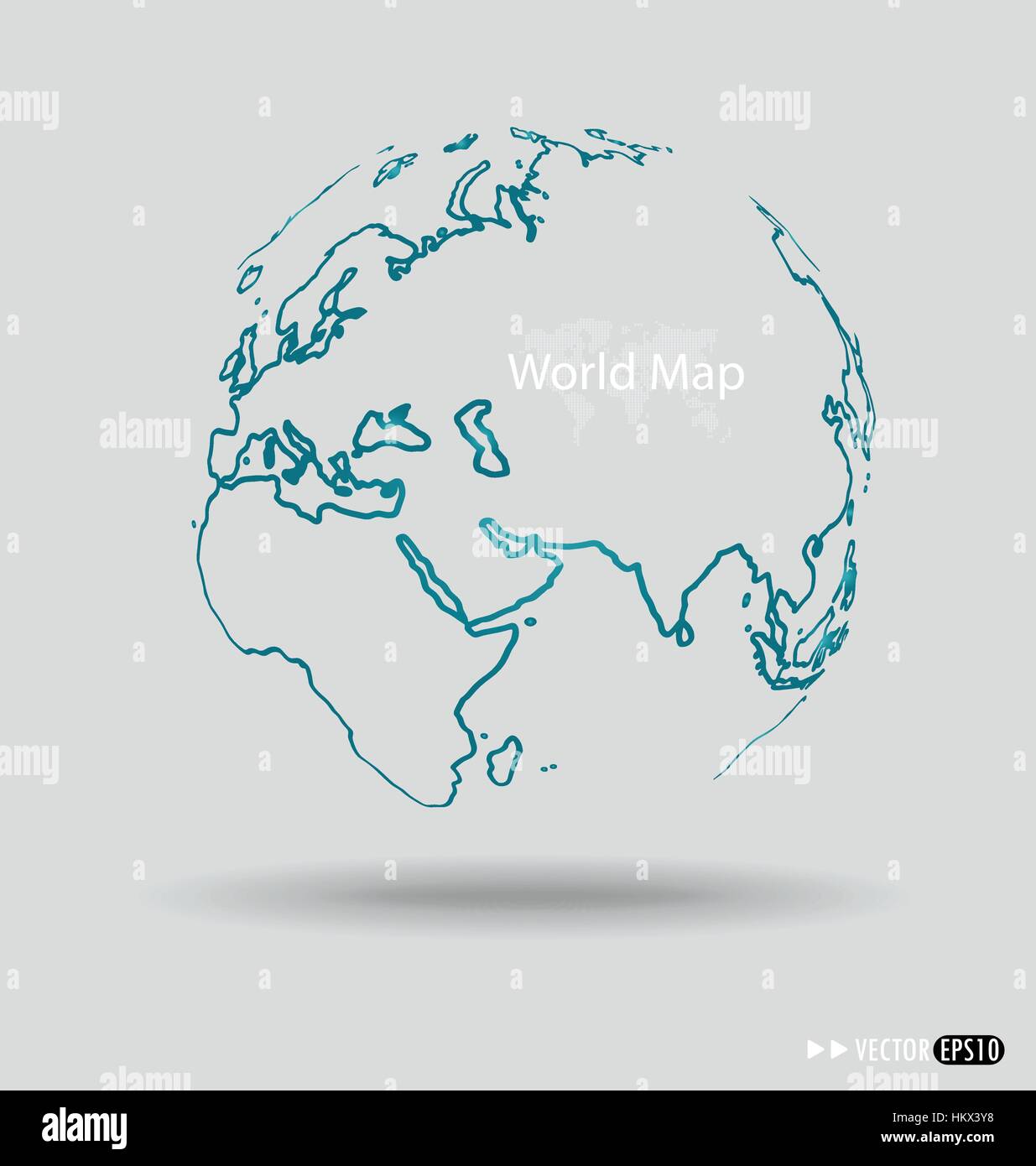 Modern globe drawing concept. Vector illustration Stock Vector Image ...