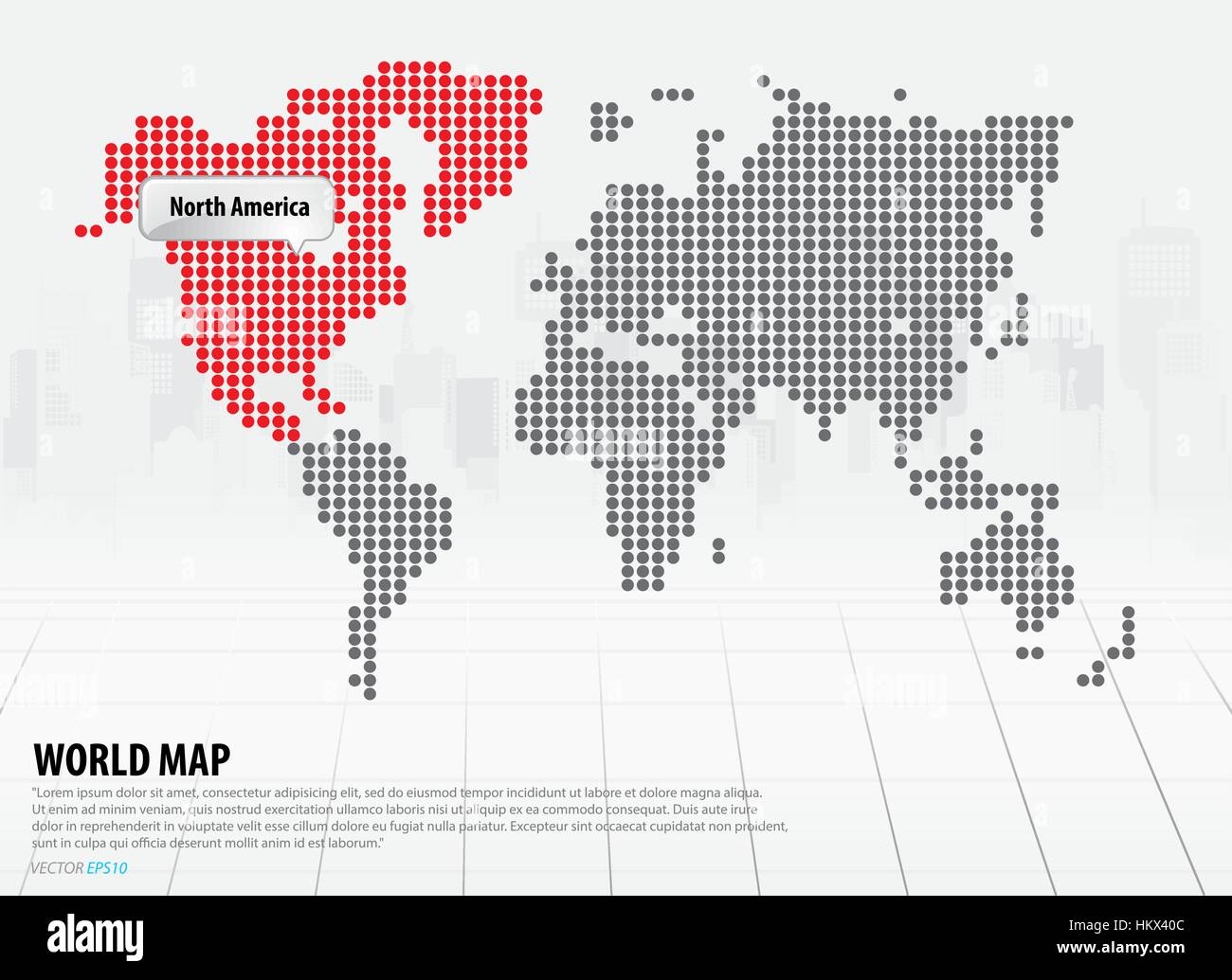 World map with continents (North America Stock Vector Image & Art - Alamy