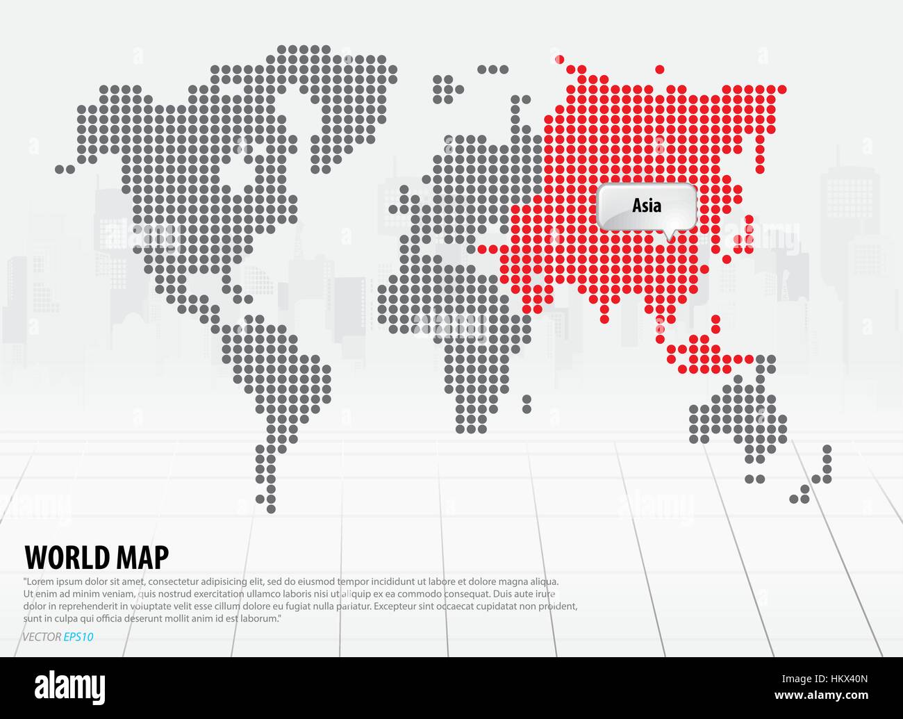 World map with continents (Asia Stock Vector Image & Art - Alamy