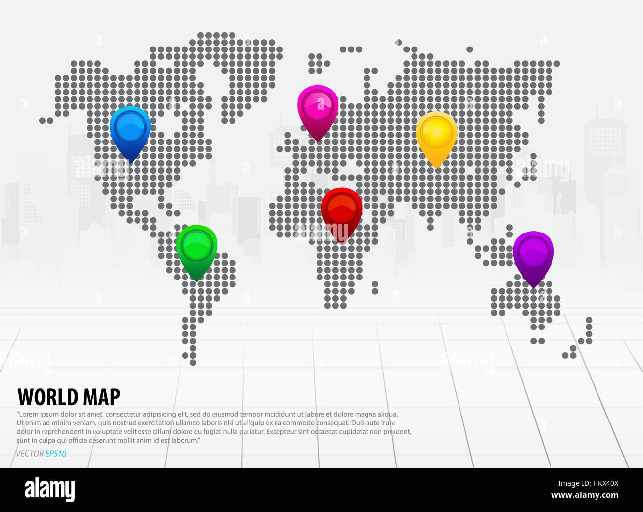 Map Pointers And World Map Vector Illustration Stock Vector Image