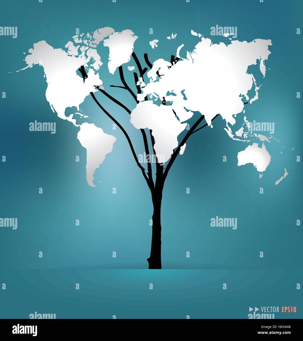 Tree shaped world map. Vector illustration Stock Vector Image & Art - Alamy