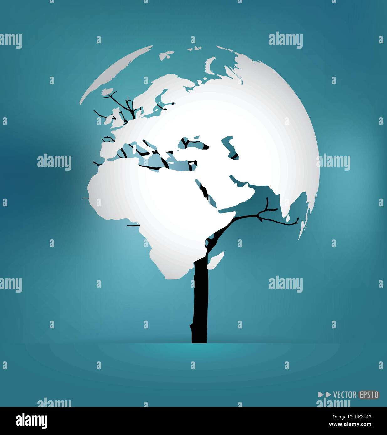 Tree shaped world map. Vector illustration Stock Vector Image & Art - Alamy