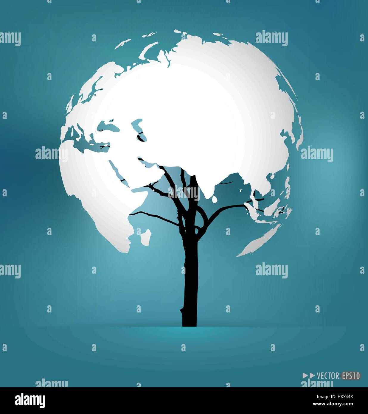 Tree shaped world map. Vector illustration Stock Vector Image & Art - Alamy