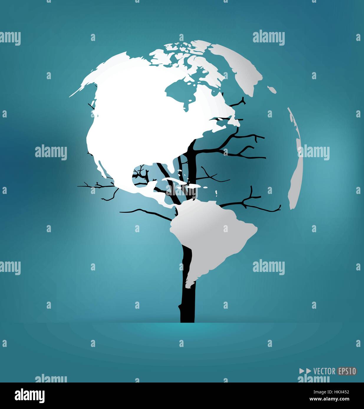 Tree shaped world map. Vector illustration Stock Vector Image & Art - Alamy