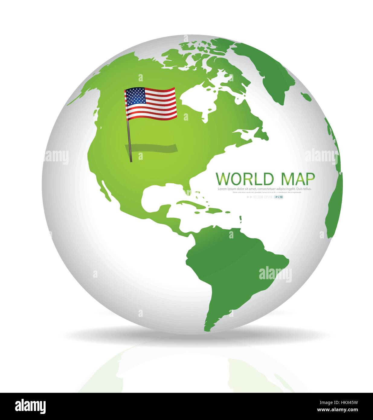 American Flag on the map. Vector illustration Stock Vector Image & Art ...