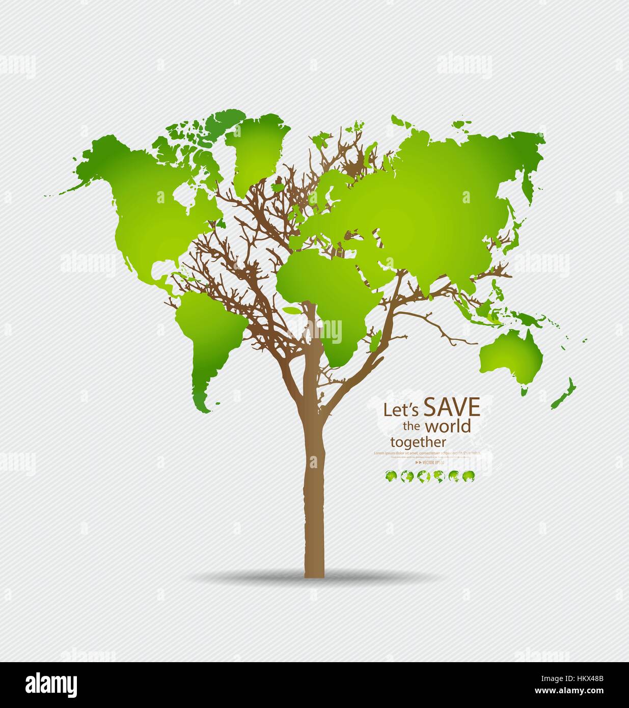 Tree shaped world map. Vector illustration Stock Vector Image & Art - Alamy