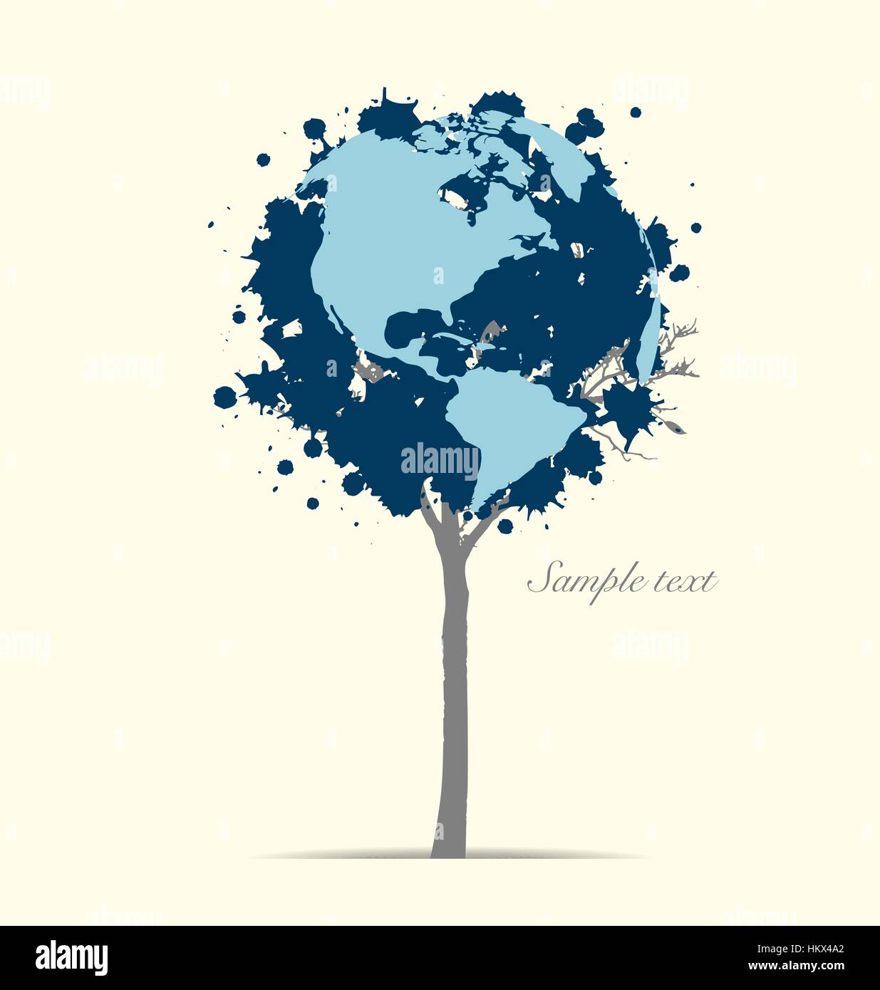 Tree shaped world map. Vector illustration Stock Vector Image & Art - Alamy