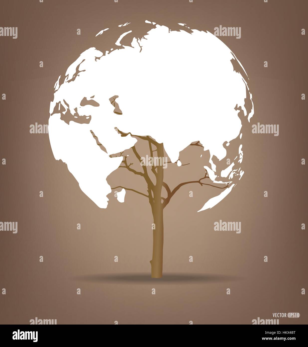 Tree shaped world map. Vector illustration Stock Vector Image & Art - Alamy