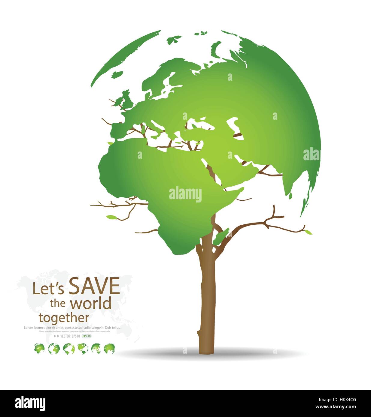 Tree shaped world map. Vector illustration Stock Vector Image & Art - Alamy
