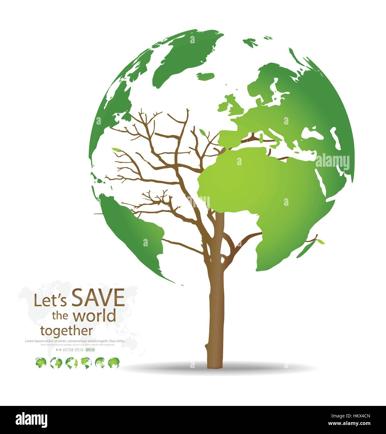 Tree shaped world map. Vector illustration Stock Vector Image & Art - Alamy