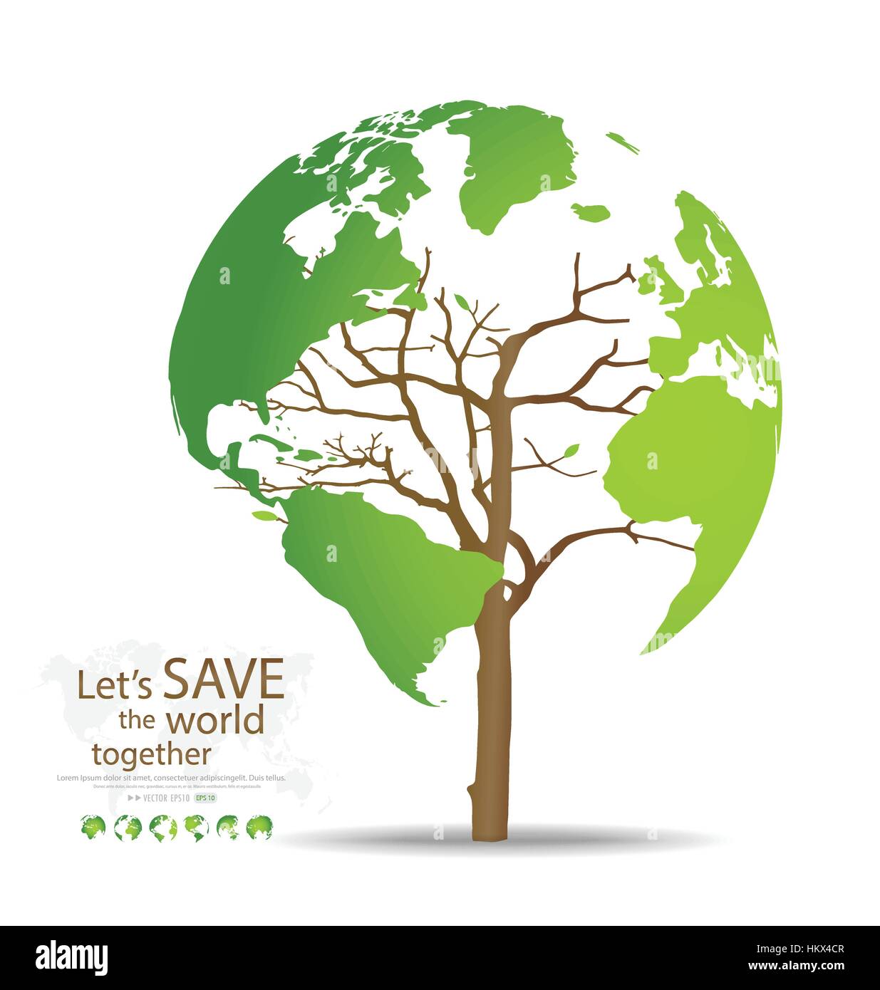Tree shaped world map. Vector illustration Stock Vector Image & Art - Alamy