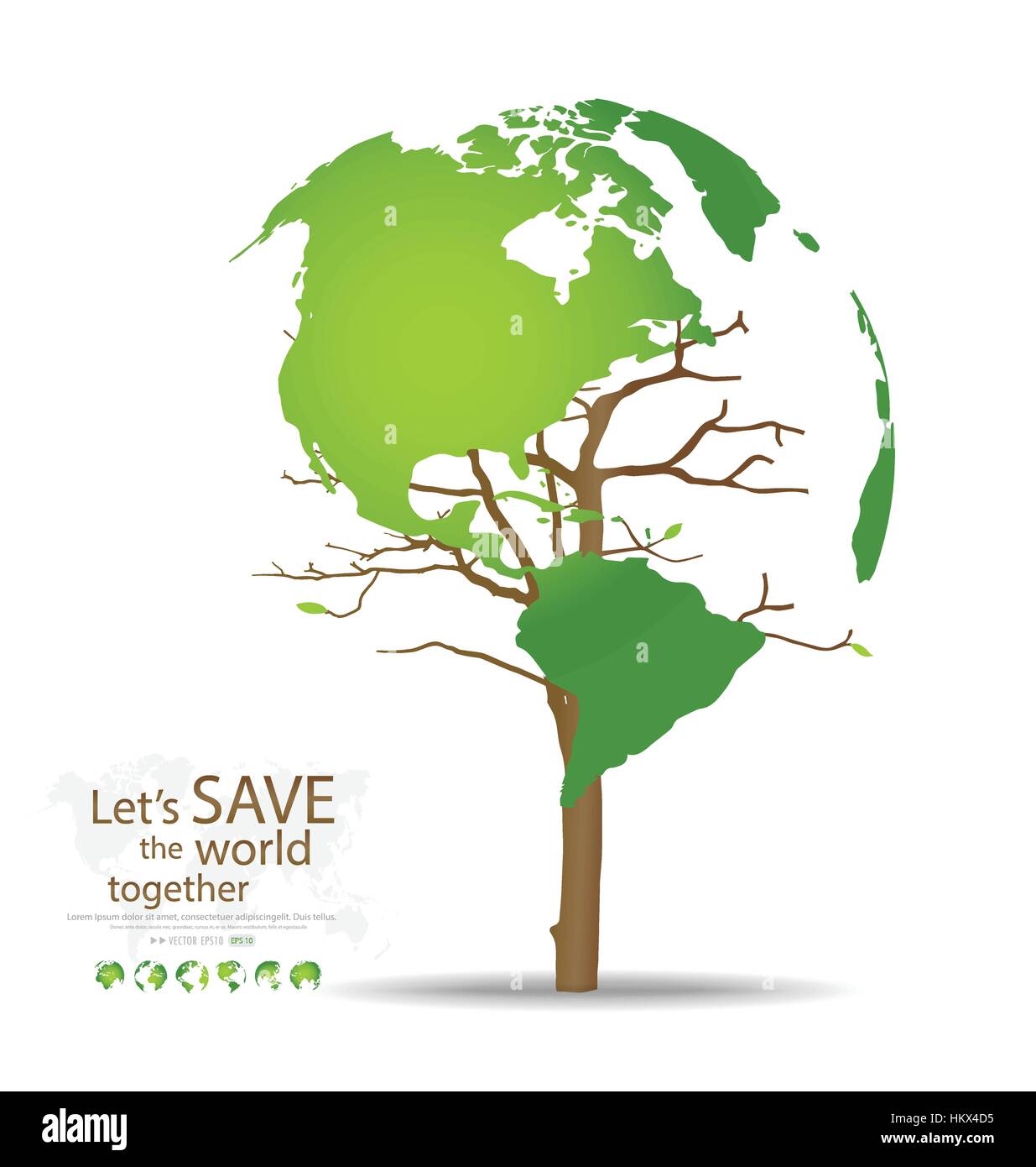 Tree shaped world map. Vector illustration Stock Vector Image & Art - Alamy