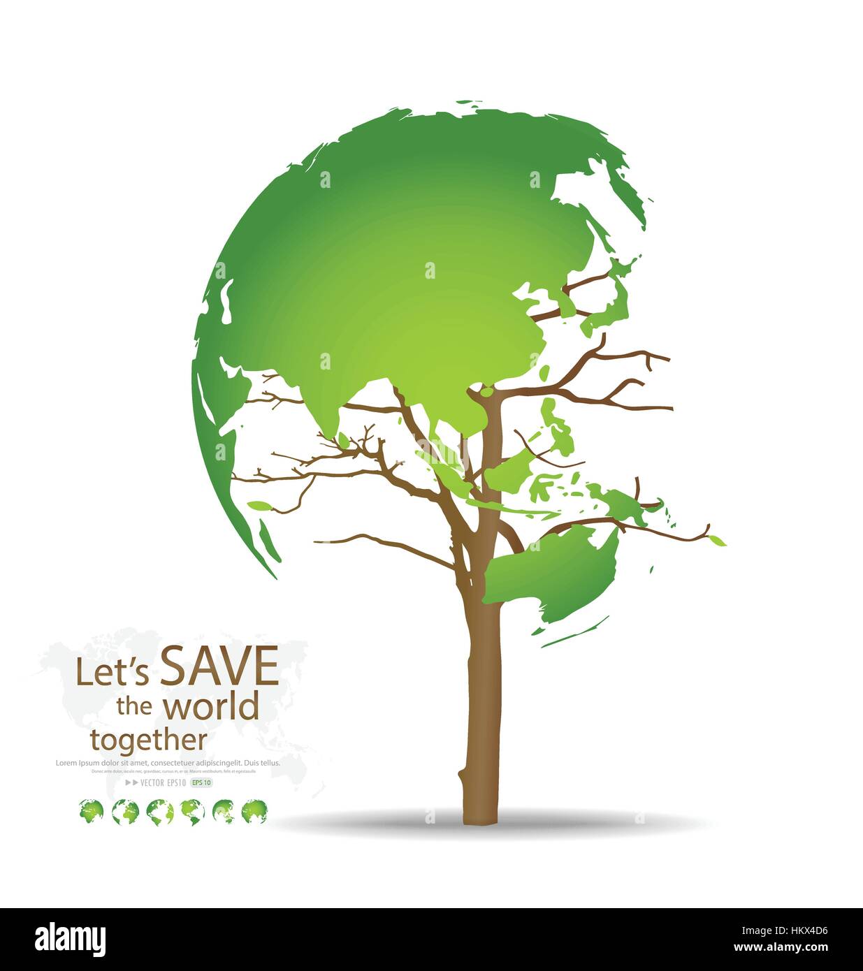 Tree shaped world map. Vector illustration Stock Vector Image & Art - Alamy