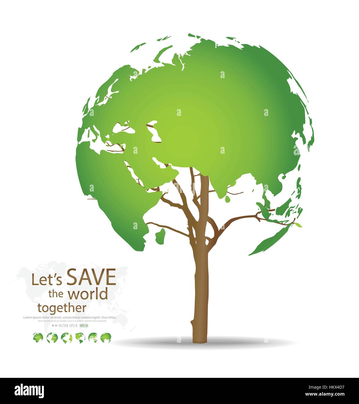 Tree shaped world map. Vector illustration Stock Vector Image & Art - Alamy