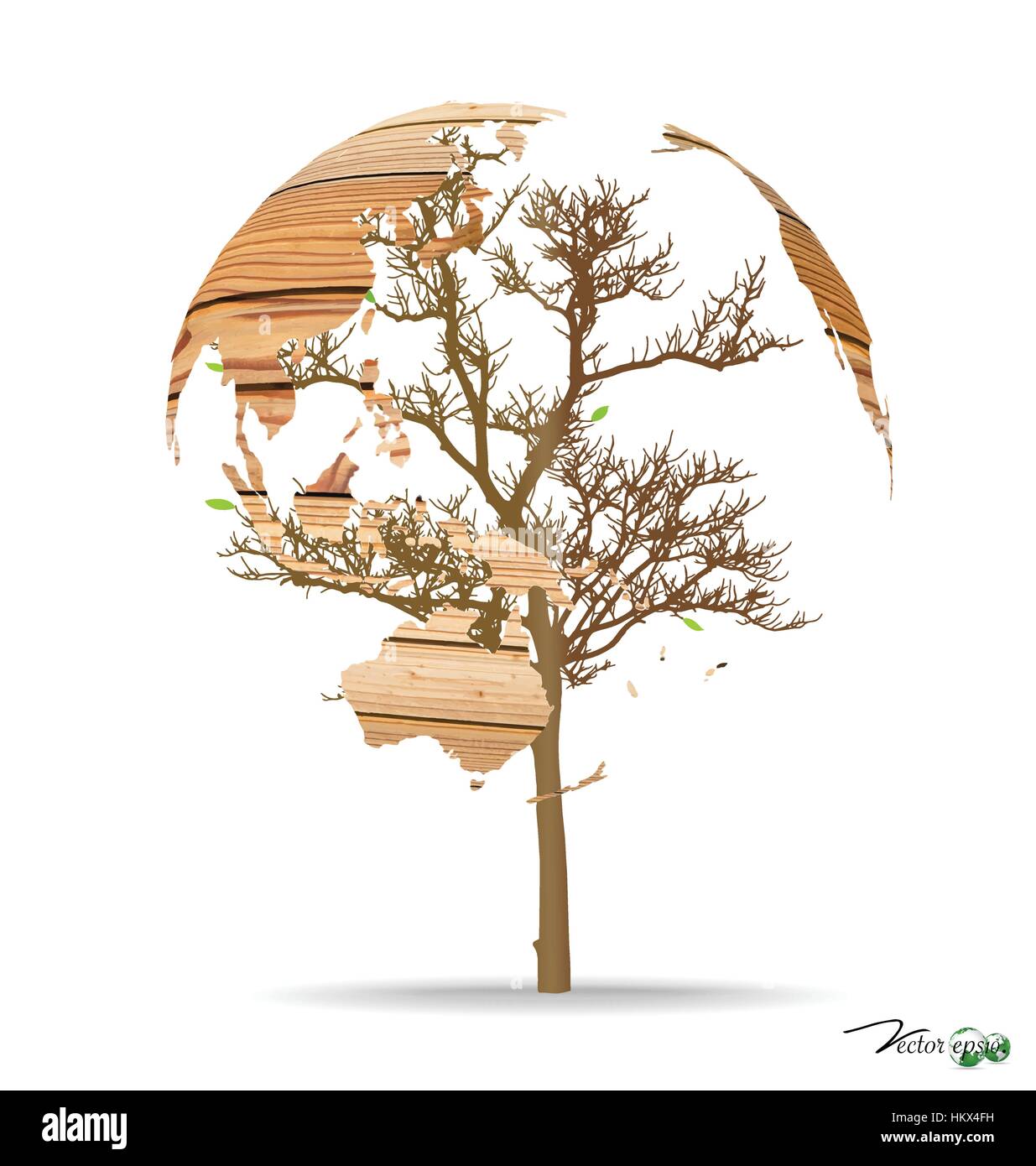 Tree shaped world map. Vector illustration Stock Vector Image & Art - Alamy