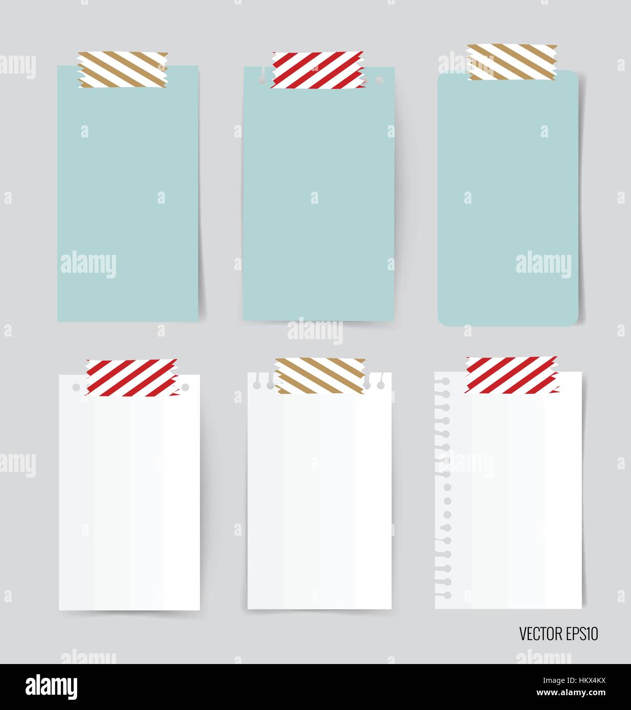 Collection of various note papers, ready for your message. Vector ...