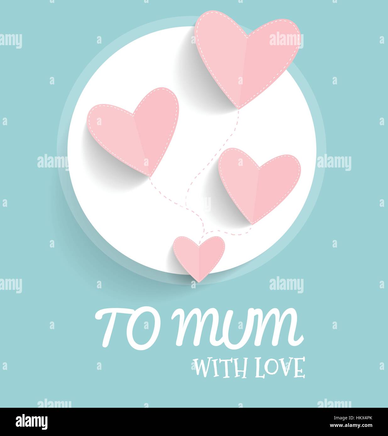 Cute note paper with hearts. Vector illustration Stock Vector Image ...