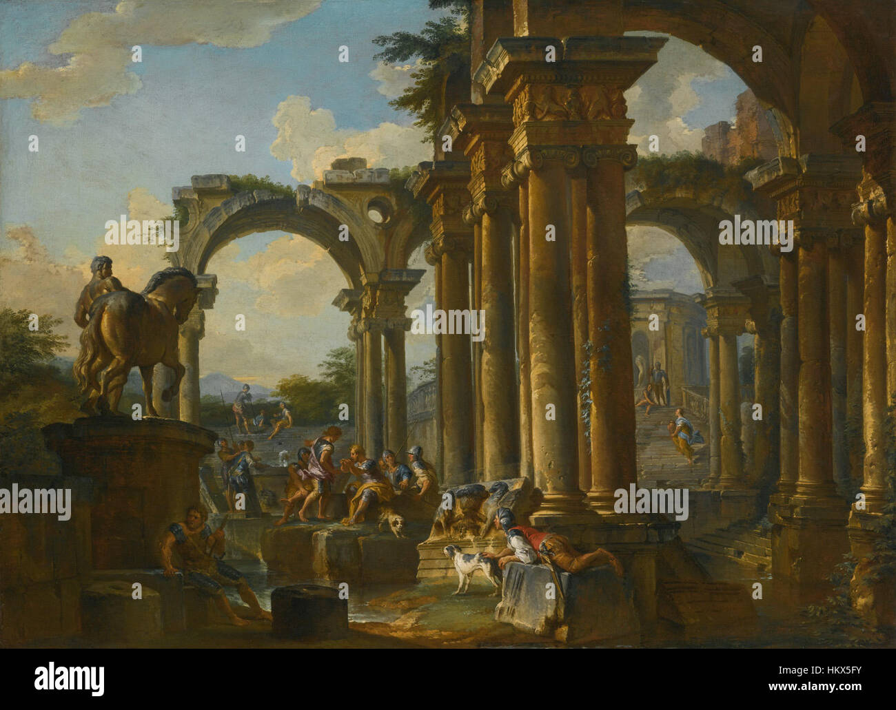 Giovanni Paolo Panini's 'Architectural Capriccio with Figures' is a ...