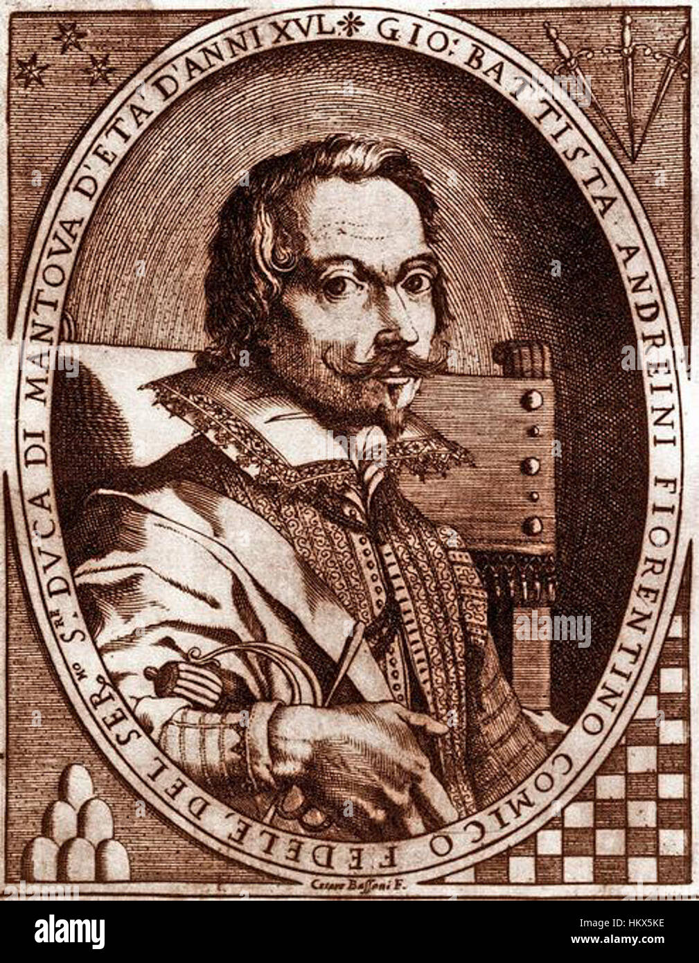 This portrait of Giovan Battista Andreini by Carlo Antonio Procaccini ...