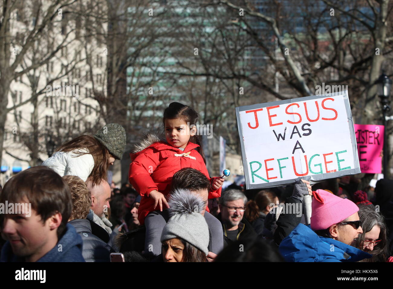 New York City, United States. 29th Jan, 2017. Thousands of activists ...