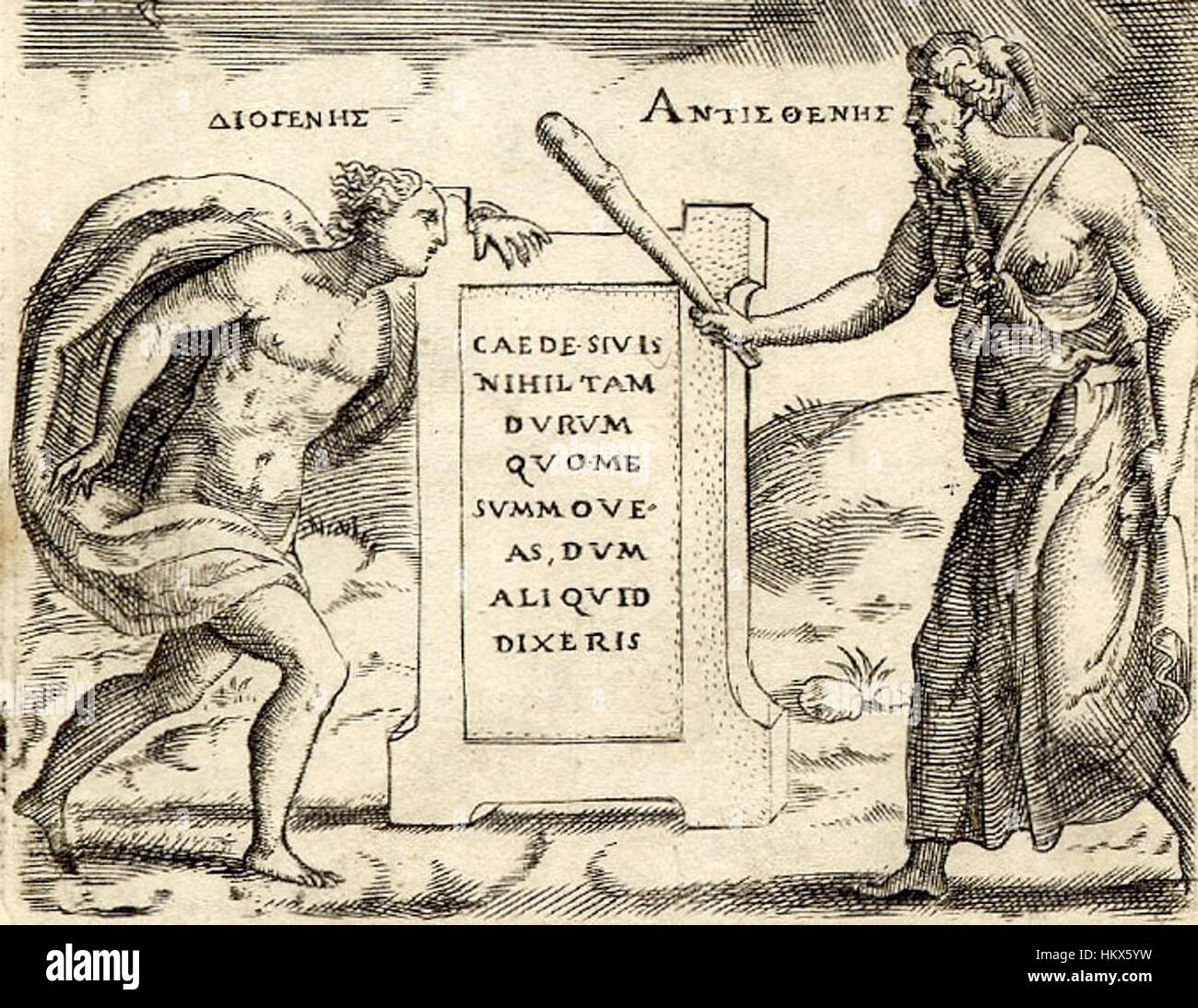 Giulio Bonasone's engraving *Diogenes and Antisthenes* portrays two ...