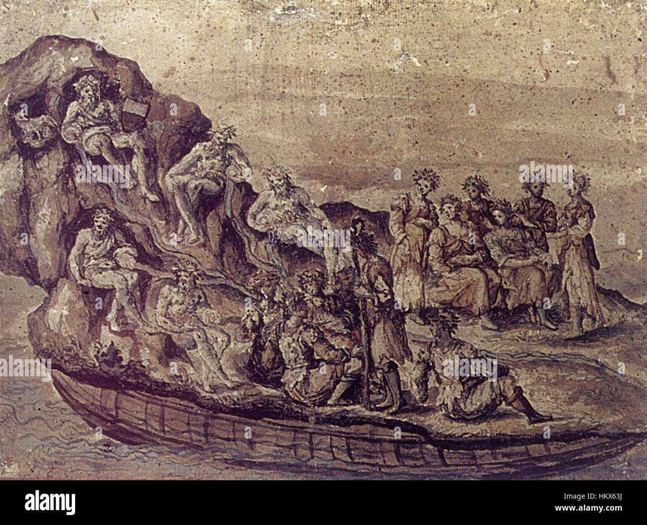 Giulio Parigi’s 'Scenery with River Allegories' illustrates allegorical ...