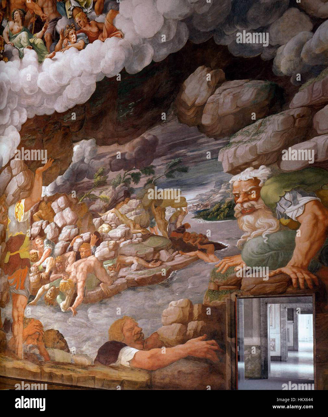 Detail of the fresco by Giulio Romano, located on the south wall. The ...
