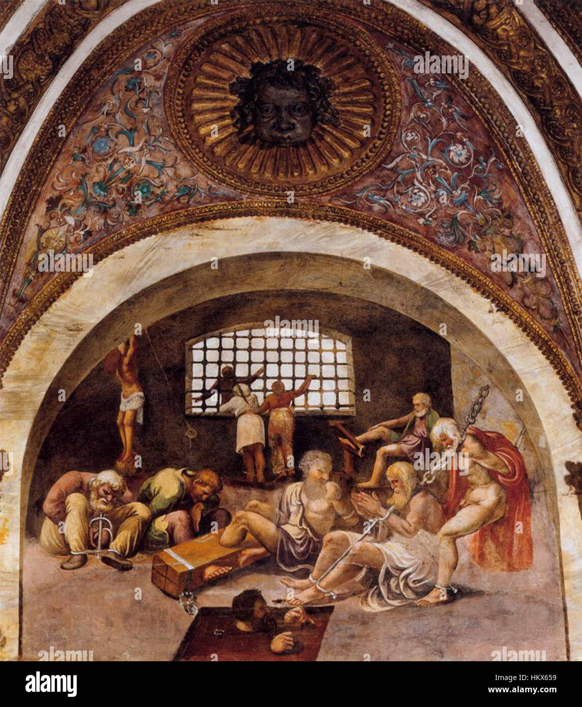 Giulio Romano's *The Prisoners* portrays a dramatic scene of captivity ...