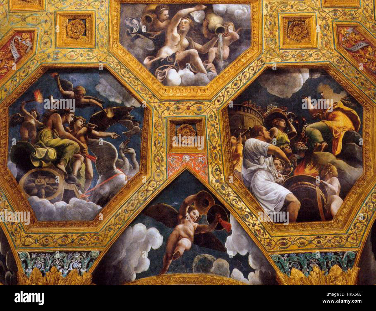This detail from Giulio Romano's vaulted ceiling artwork showcases the ...