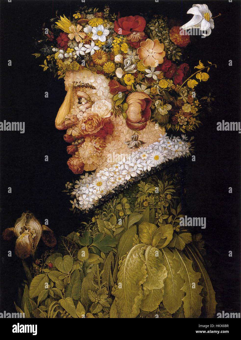 Giuseppe Arcimboldo's 'Spring' is a famous work that combines nature and human form, using ...
