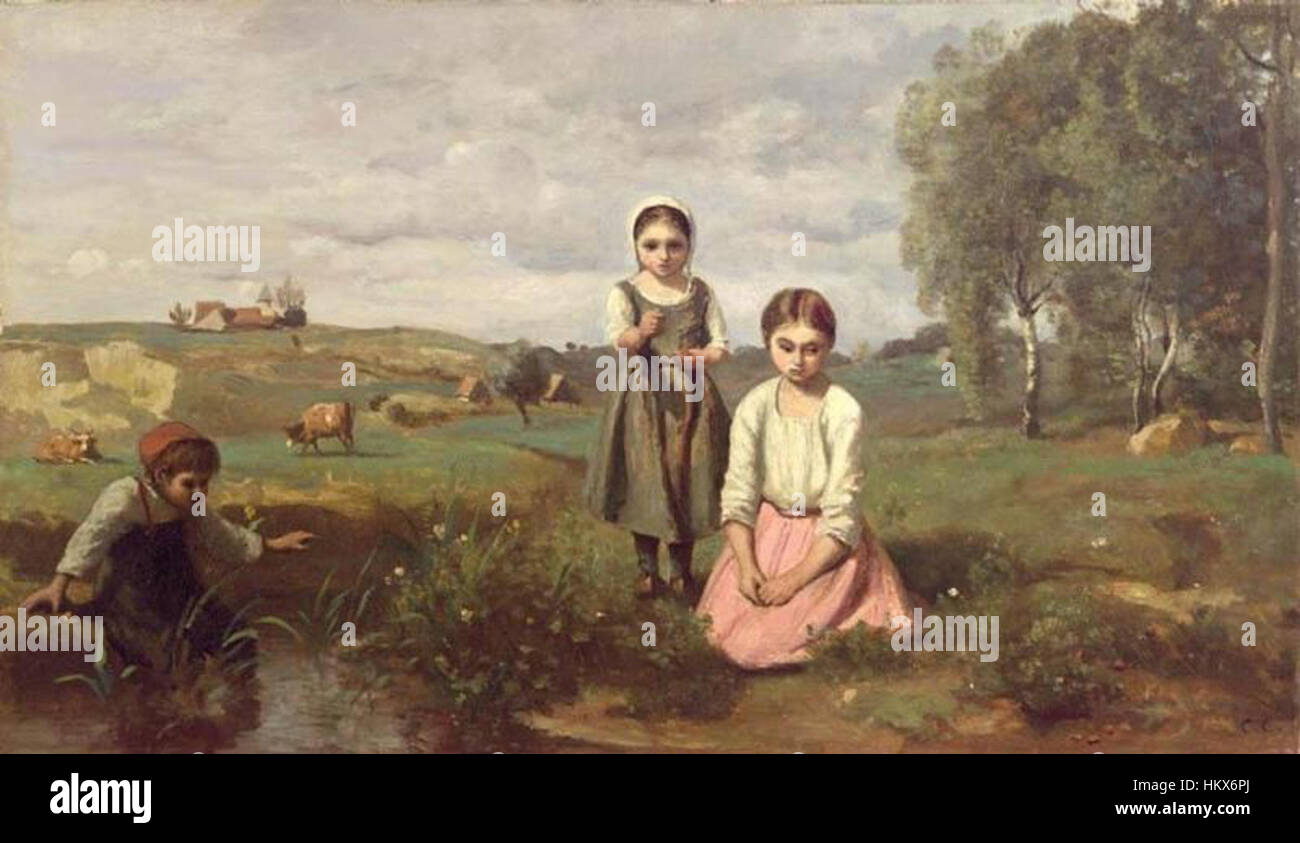 Jean-Baptiste Camille Corot’s *Children at the Edge of a Stream ...