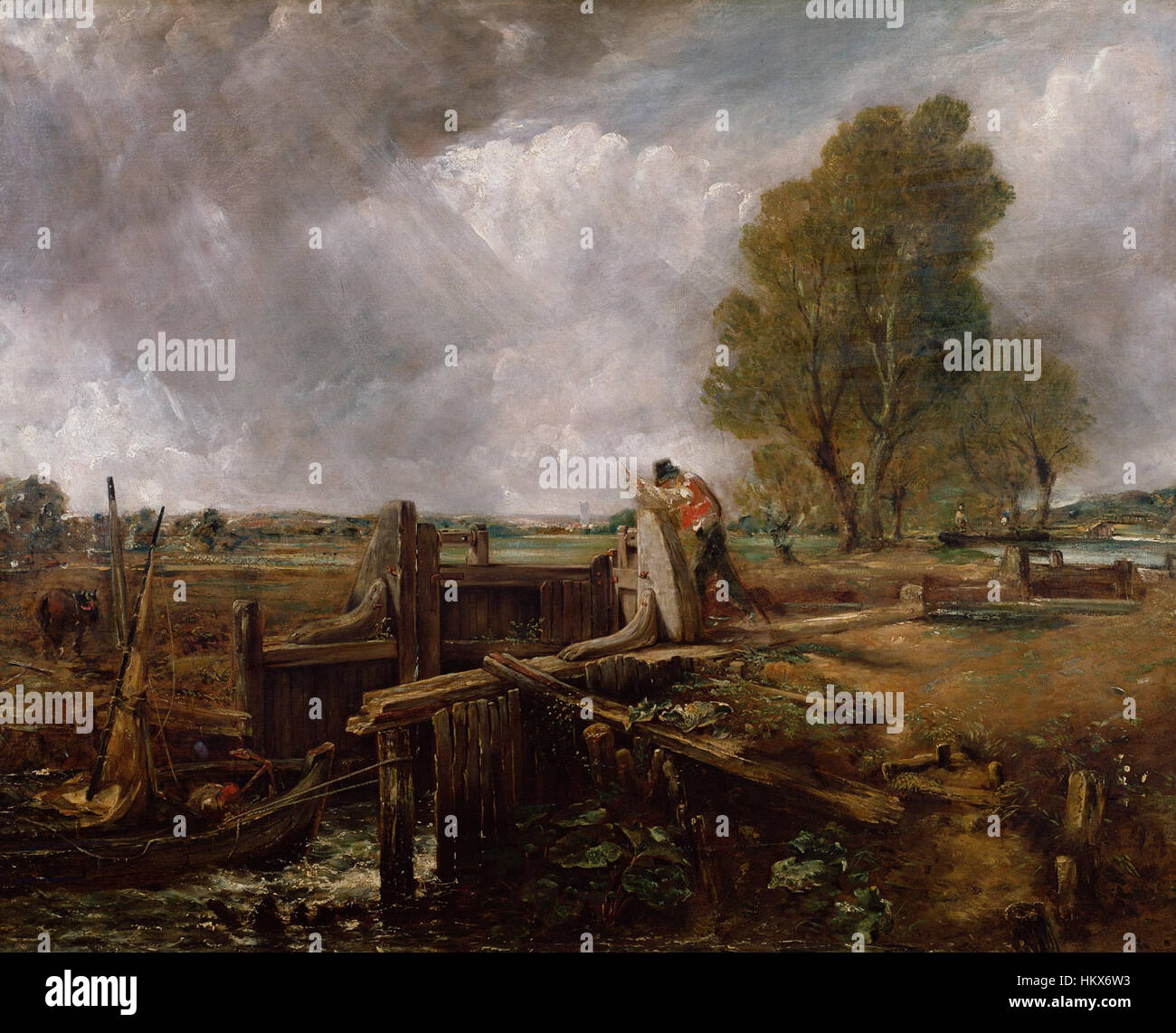 John Constable's sketch 'A Boat at the Sluice' depicts a serene scene ...