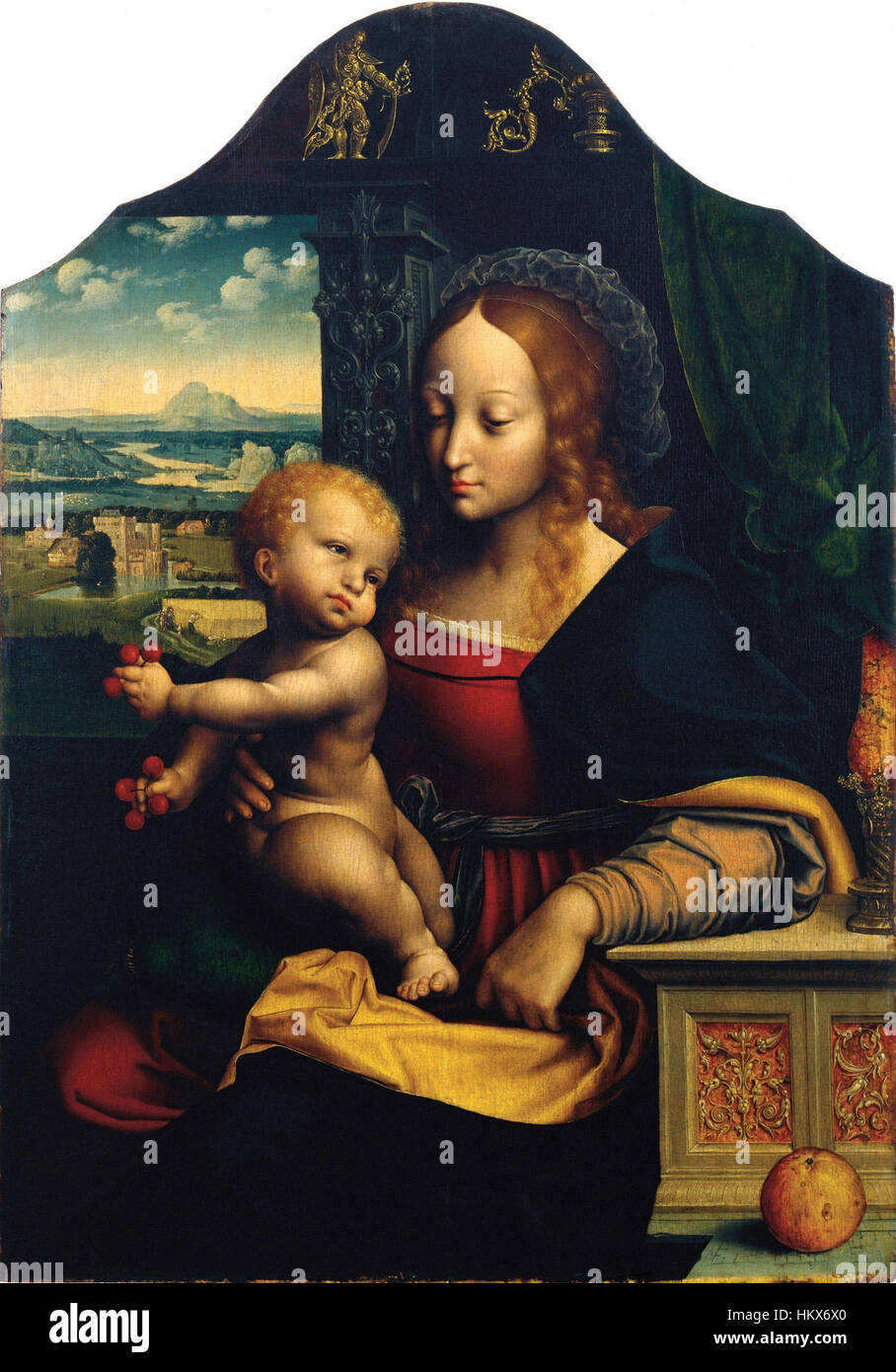 Joos van Cleve’s Kirschenmadonna (Cherry Madonna) is a 16th-century Flemish painting that ...