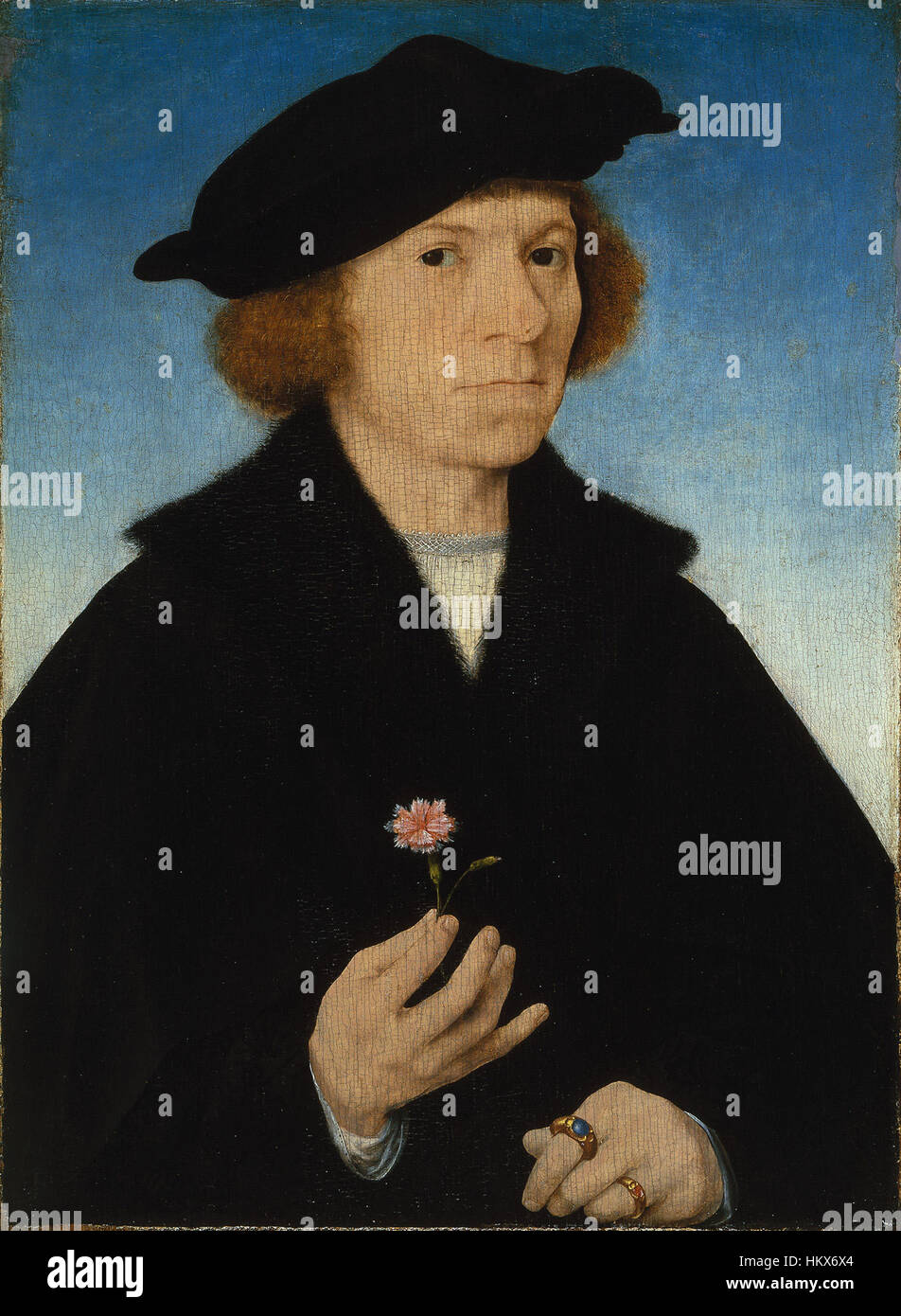 A self-portrait by the Flemish artist Joos van Cleve, known for his ...