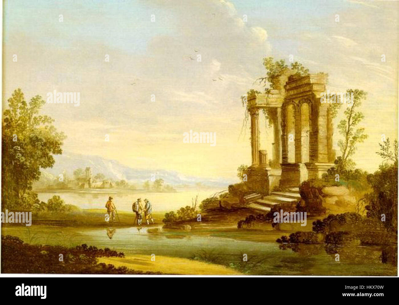'Landscape with Temple in Ruin' from 1797 depicts a romanticized view ...