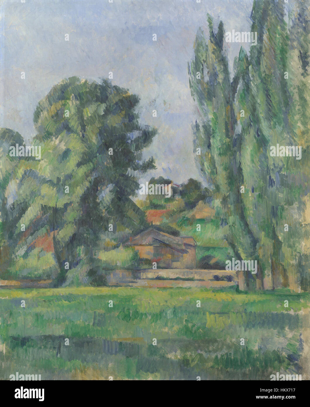 'Landscape with Poplars' is a 19th-century oil painting depicting a ...