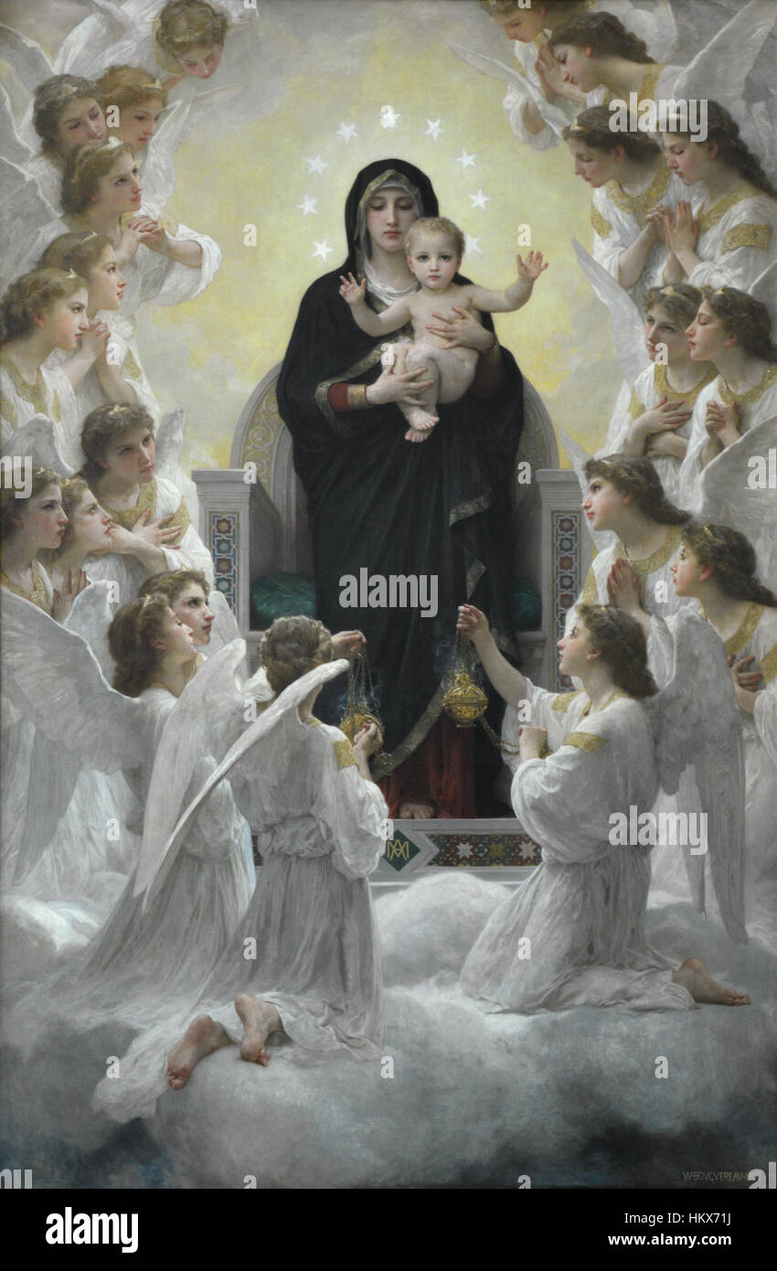 'La Vierge aux anges' by William Bouguereau portrays the Virgin Mary ...