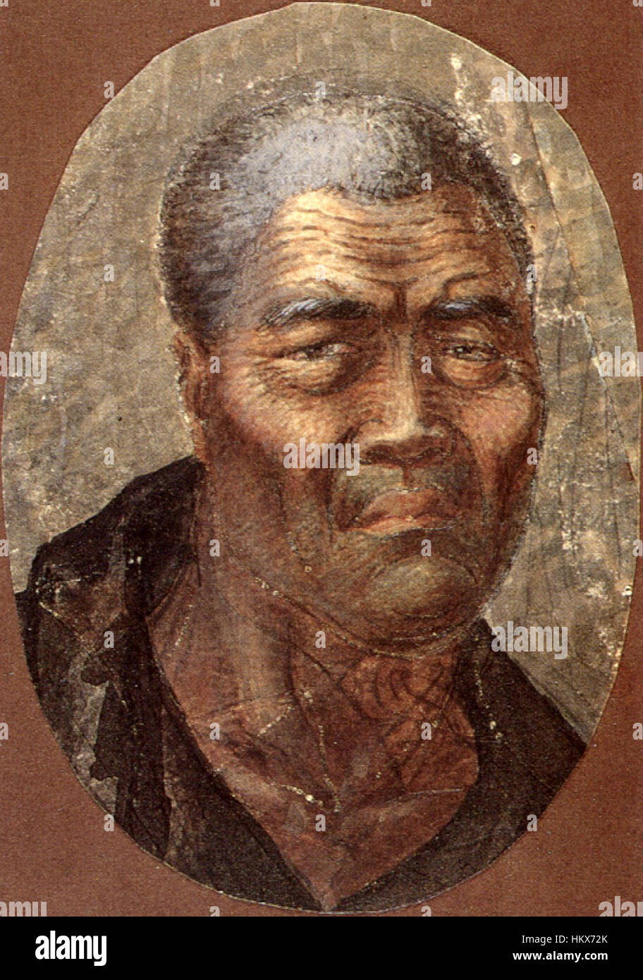 This pen and watercolor portrait by Louis Choris depicts Kamehameha ...