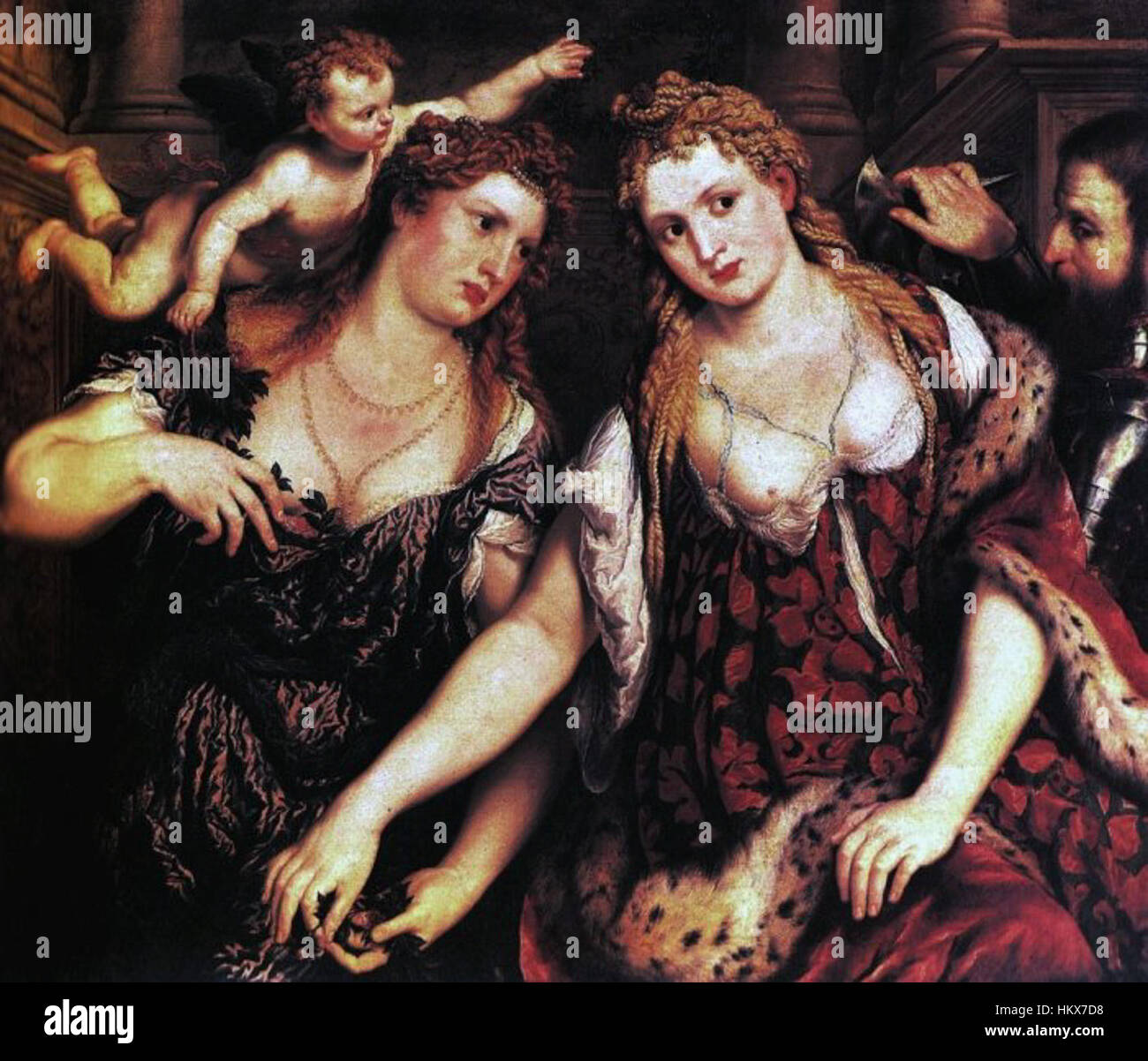 *Venere, Flora, Marte e Cupido* by Paris Bordone, housed in the Hermitage Museum, depicts a ...