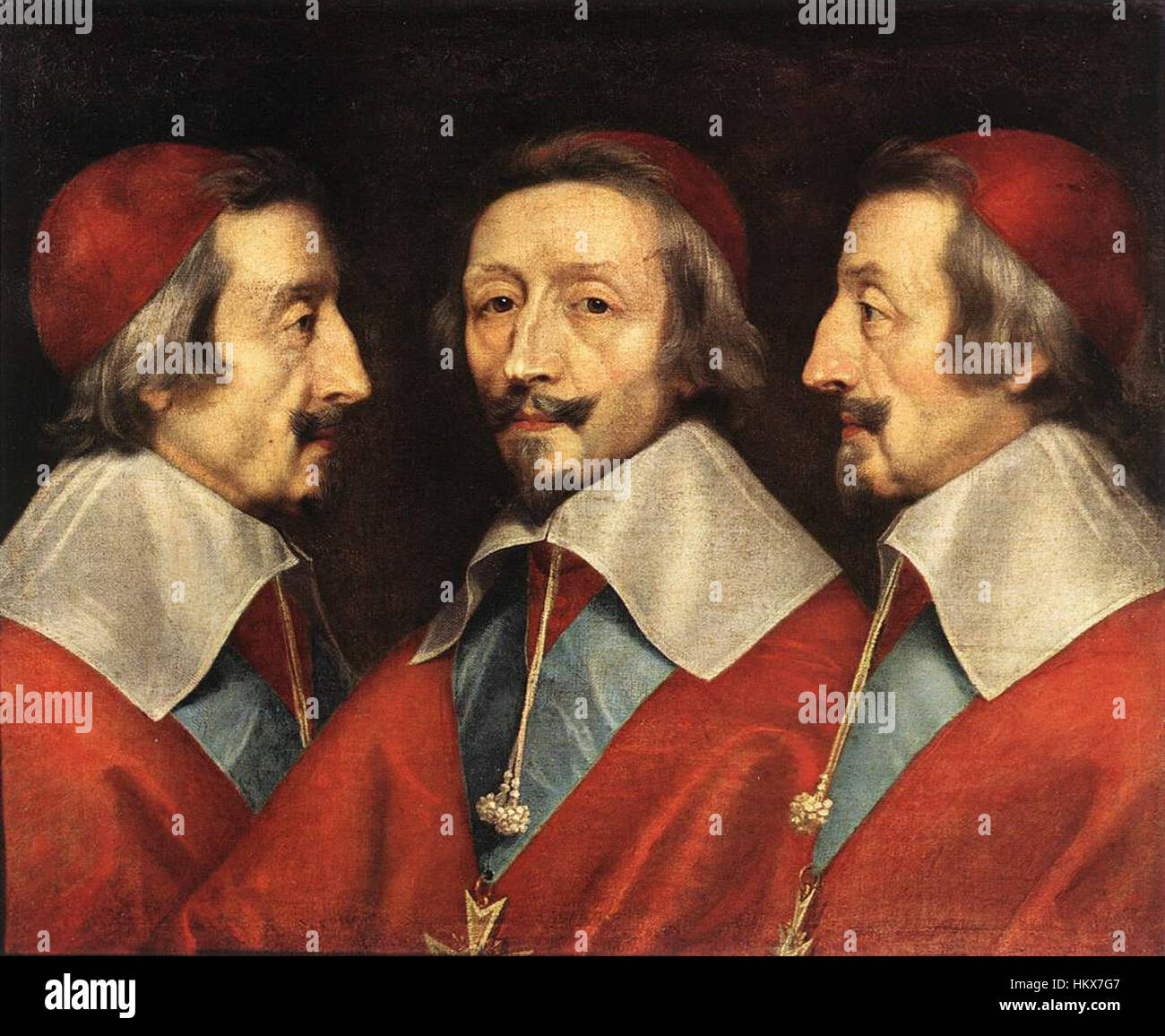 A famous triple portrait of Cardinal Richelieu by Philippe de ...