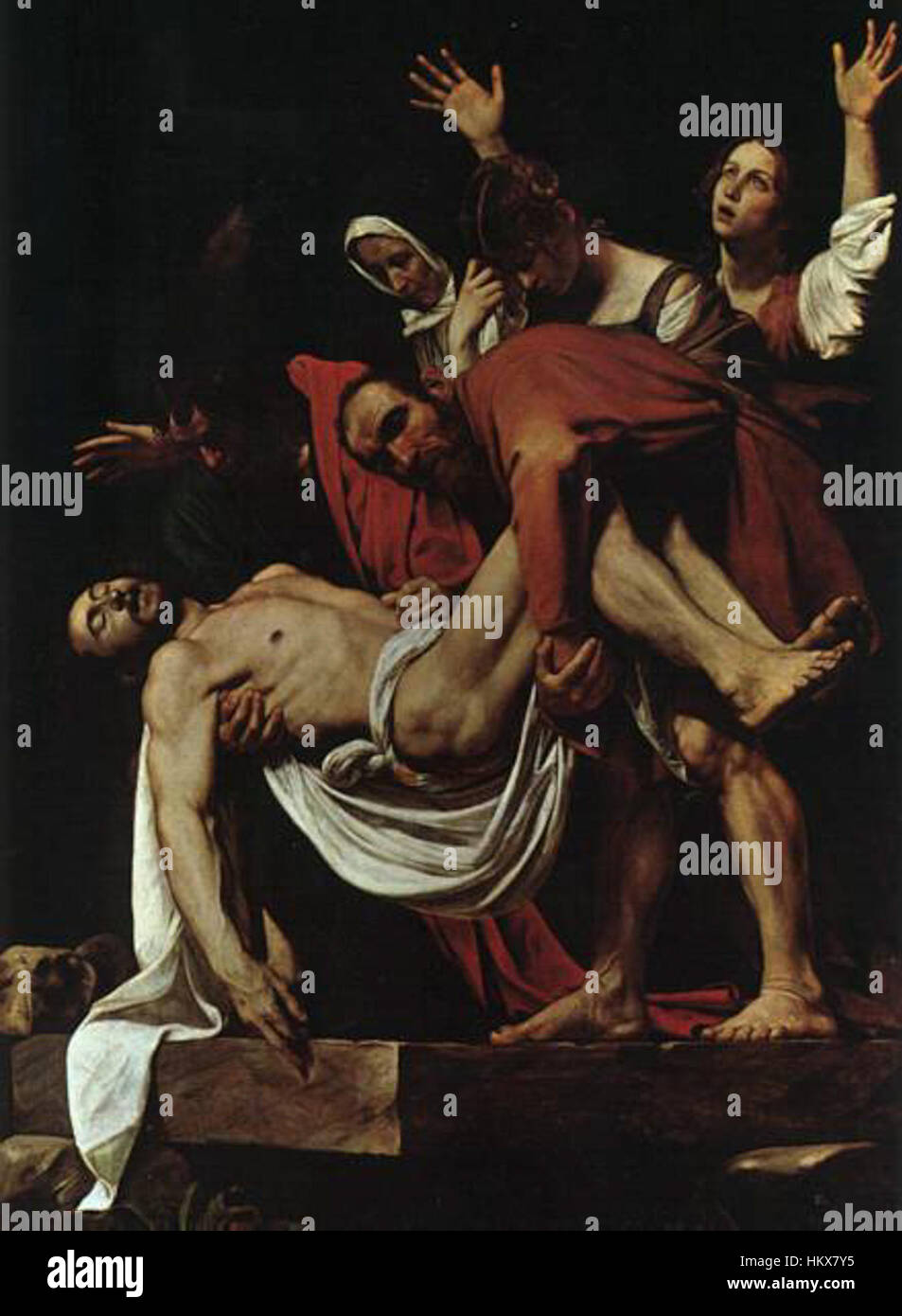 'The Deposition' by Caravaggio, created in 1602, portrays the moment of ...