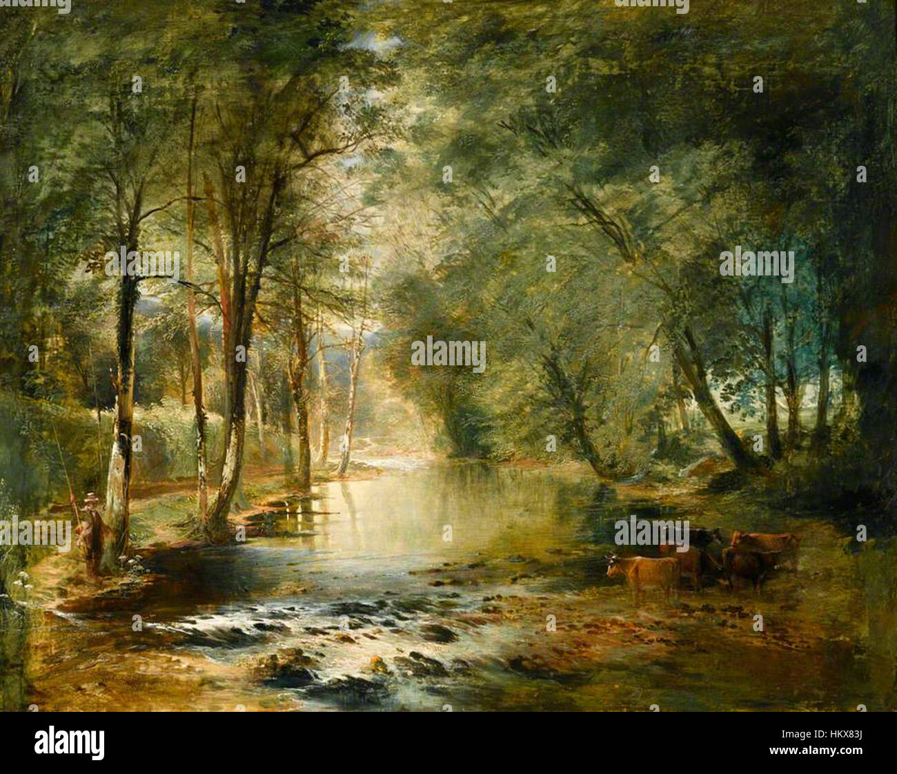 John Gendall's 'View on the Avon' is a landscape painting depicting the ...