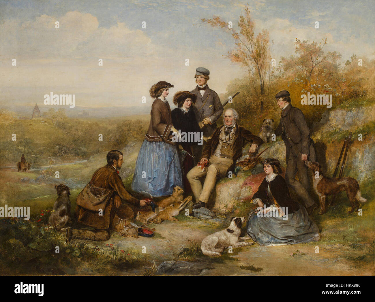 William Powell Frith's painting 'The Shooting Party' depicts an upper ...