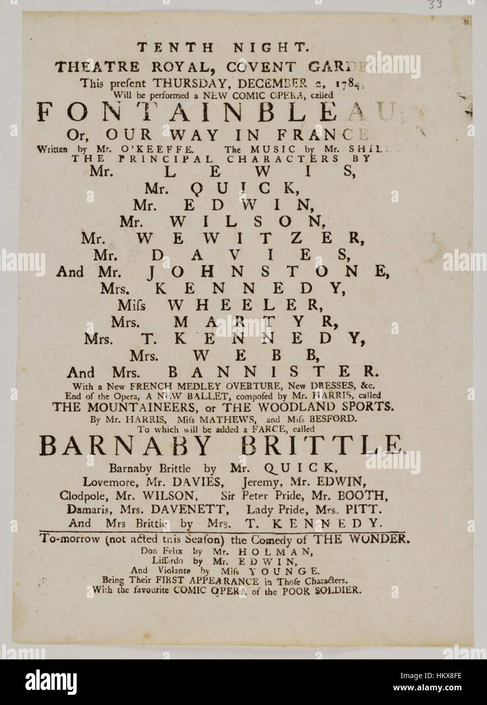 This playbill from the Bodleian Libraries archives announces a ...