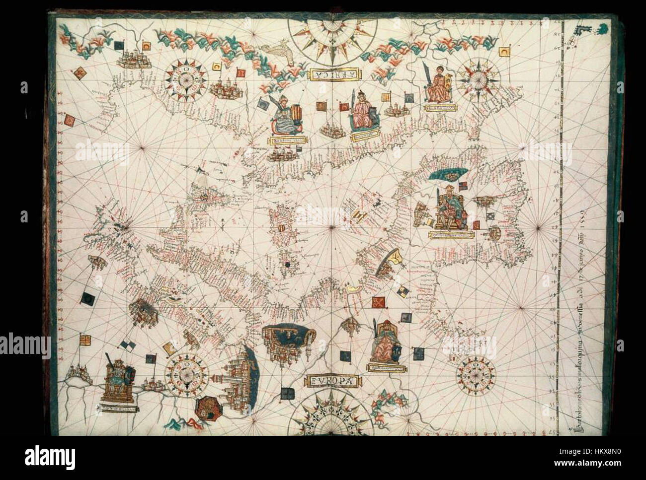 This portolan chart from the Bodleian Libraries illustrates the central ...