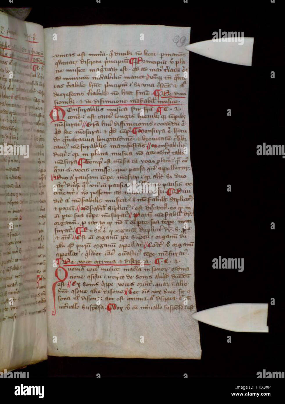 An ancient manuscript page from 'Quattuor Principalia Musicae' held in ...