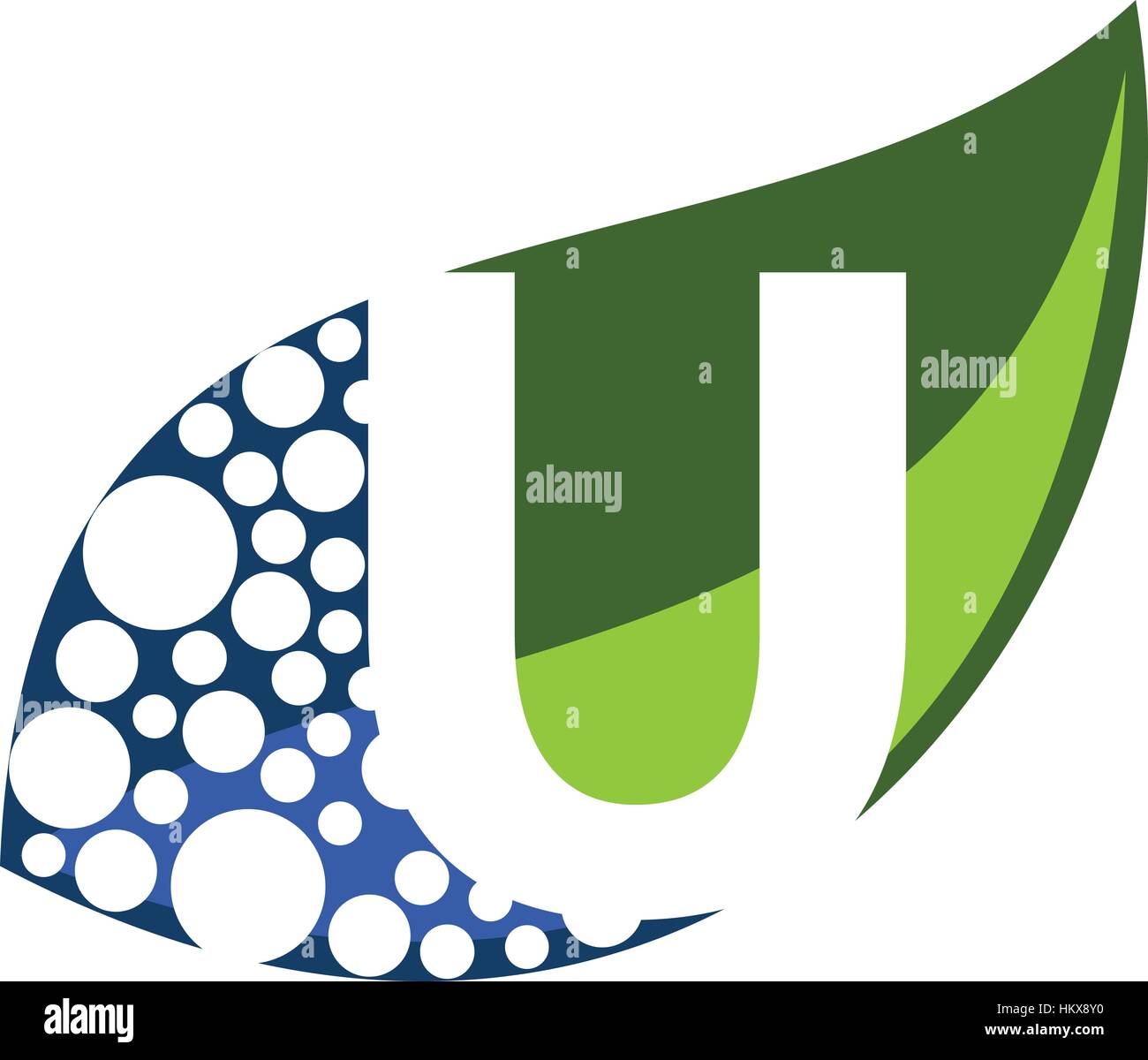 Leaf Water Letter U Stock Vector Image & Art - Alamy