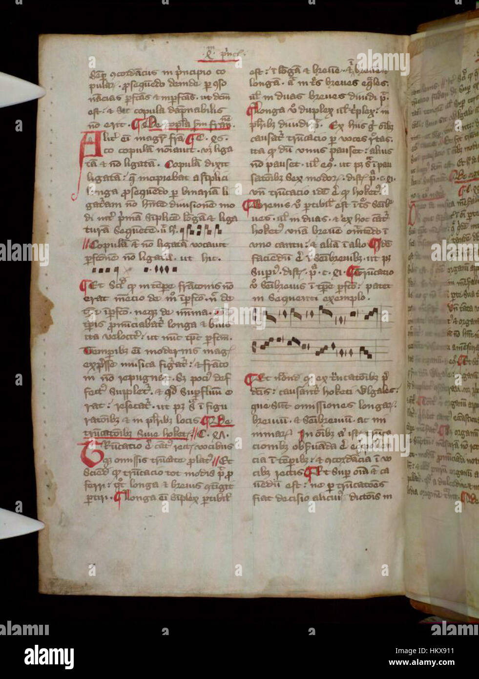 A manuscript page from the 'Quattuor principalia musicae', a key 16th ...