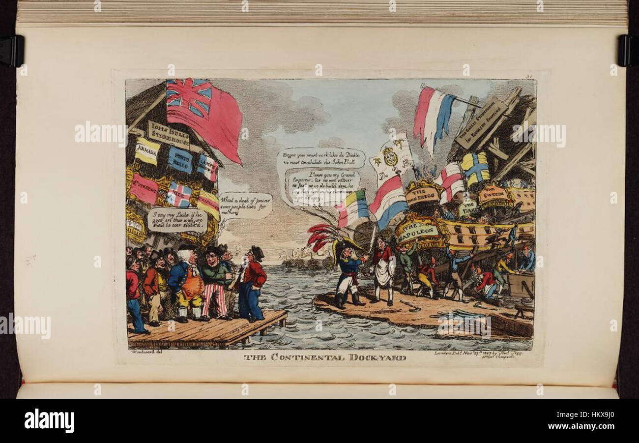 An image of a historical painting showing the continental dockyard ...
