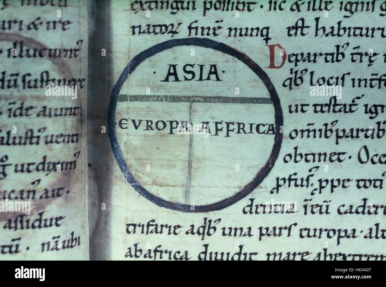 A historical map titled 'The Three Continents,' housed in the Bodleian ...